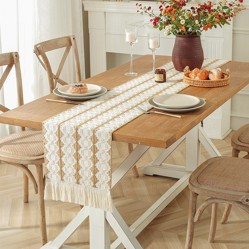 Jual Table Runner / Taplak Meja Panjang Aesthetic Bahan Premium Rajut ...