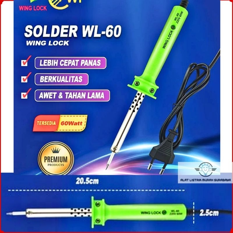 Jual Solder 60w/ Solder Tembak Winglock/Soldering Iron 60 Watt Wing ...