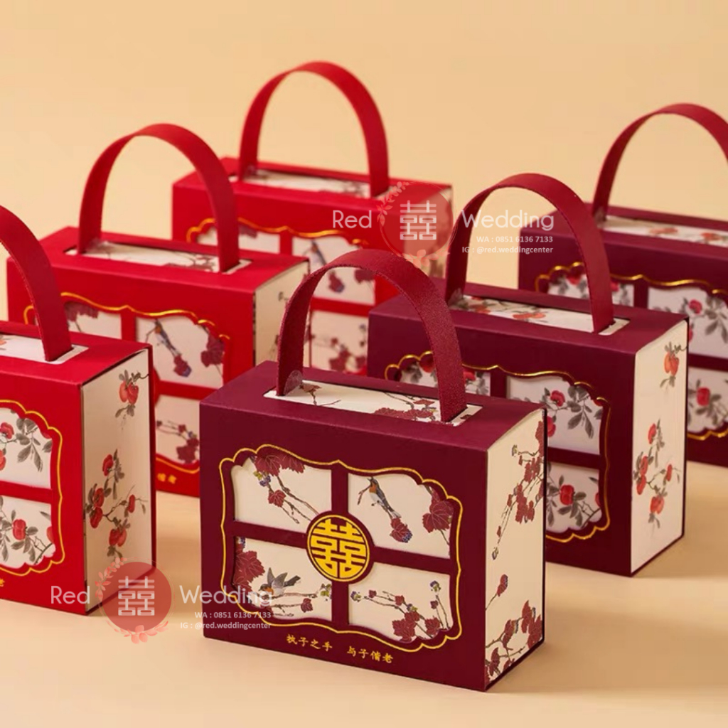 Jual [Motif Premium Xi ] KOTAK PAPERBAG Souvenir Mewah RED / MAROON ...