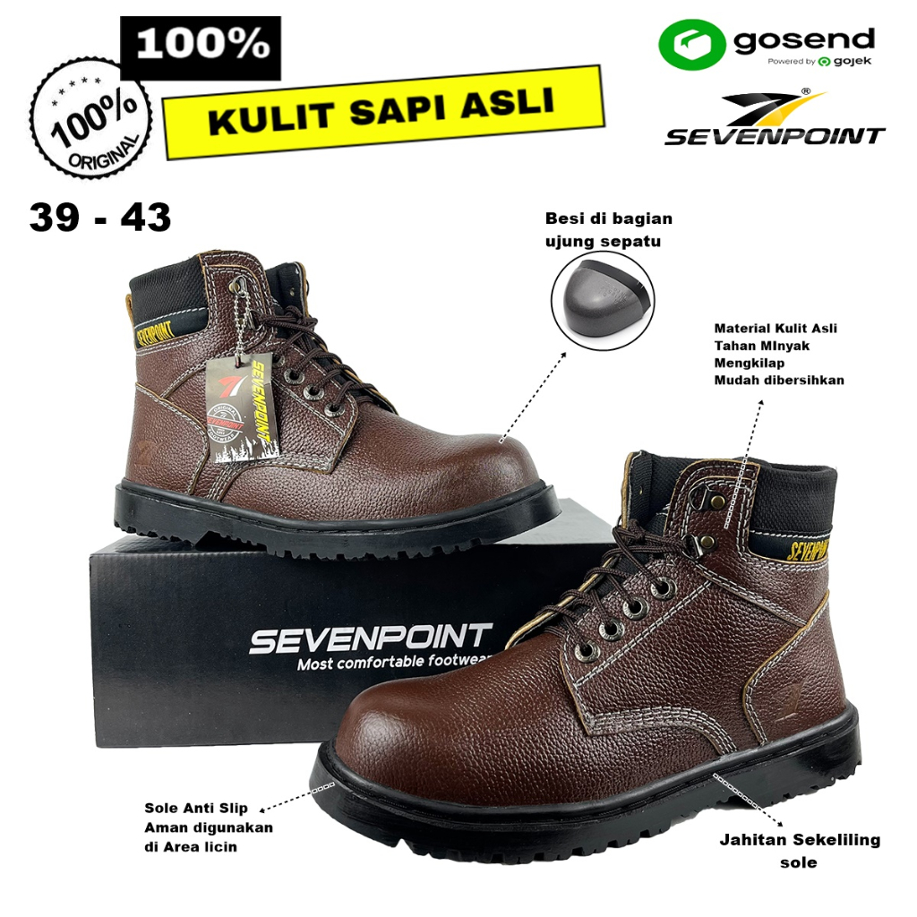 Jual Sepatu Safety Boot Pria Original Sevenpoint Septi Shoes Boots ...