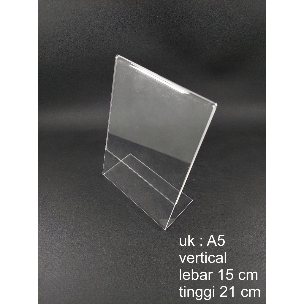 Jual Akrilik Tempat Brosur A5 / Acrylic Tent Card Holder Stand / Qris ...