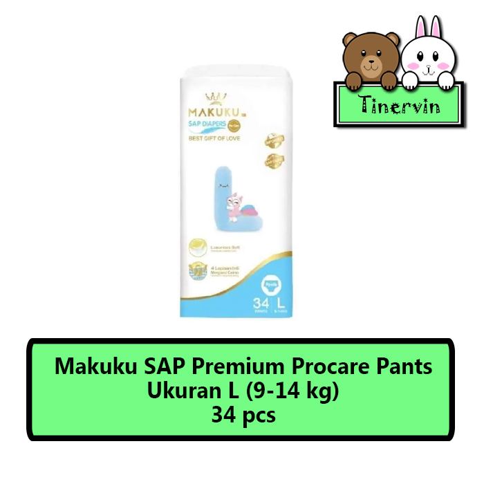 Jual MAKUKU SAP Air Diapers Premium Pro Care Pants L34 | Shopee Indonesia