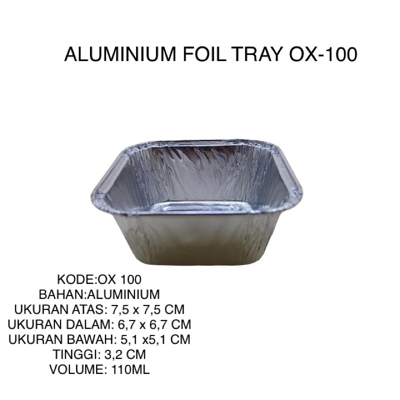 Jual HARGA ISI 100 PCS OX-100 TANPA TUTUP/WADAHNYA AJA / Wadah Alumunium foil tray OX 100 / cup ...