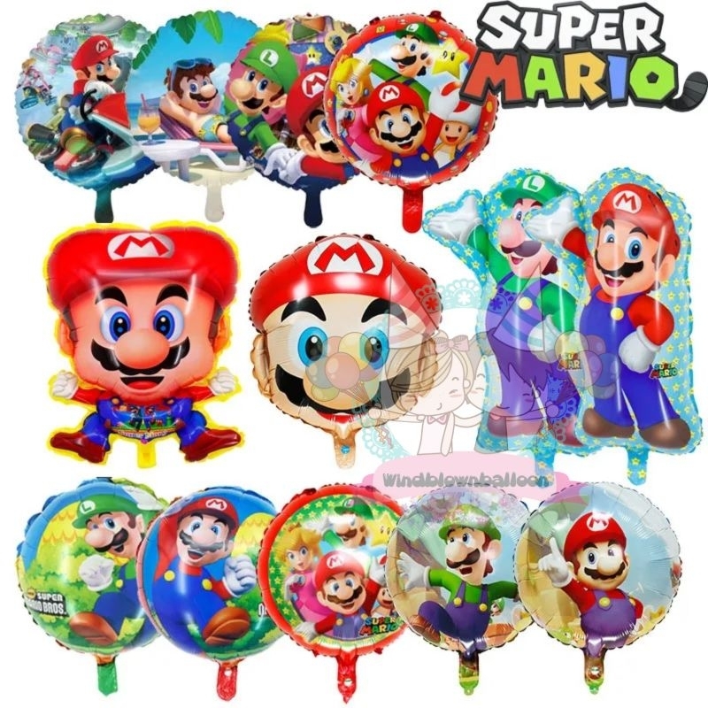 Jual WINDBLOWN BALON SUPER MARIO BROS / DEKORASI PESTA ULANG TAHUN HBD ...