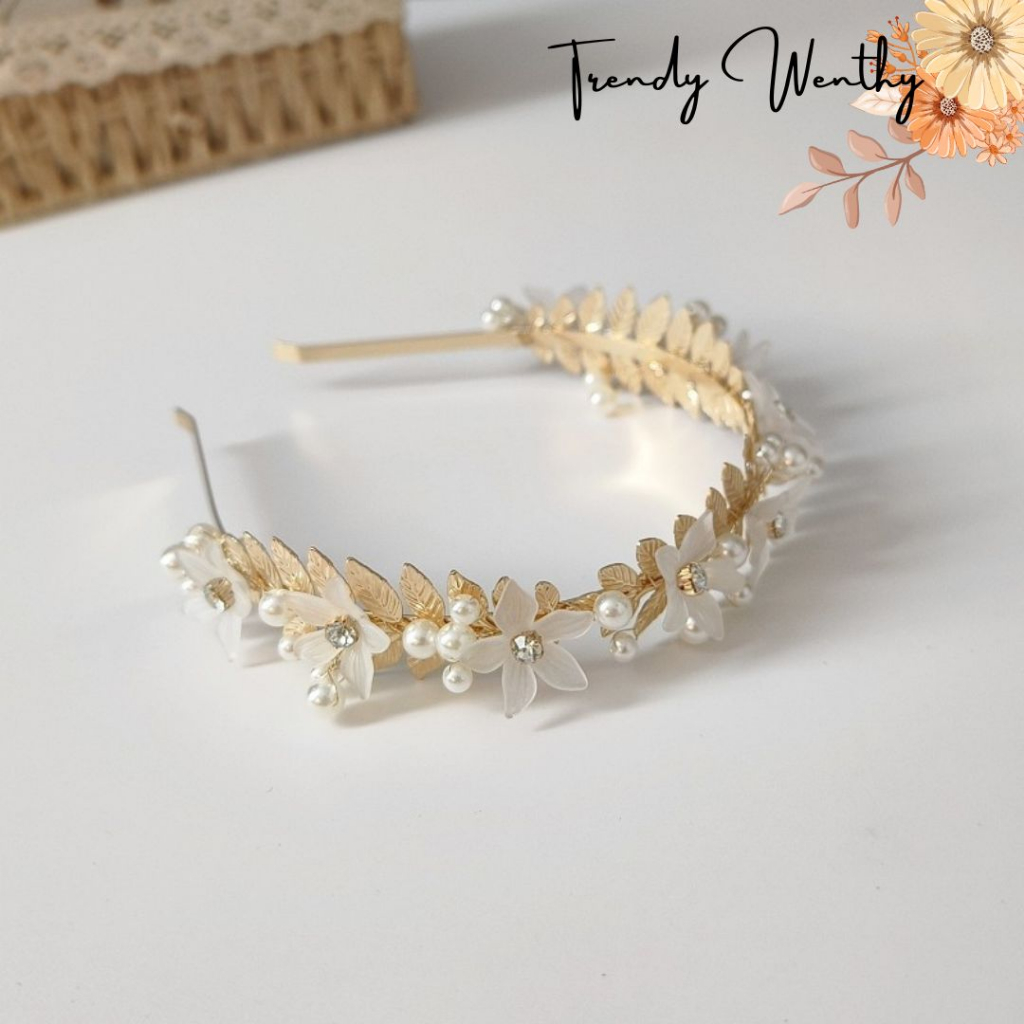 Jual Bando Bridal Headpiece Bunga Premium Korea / Tiara Mahkota Bunga ...