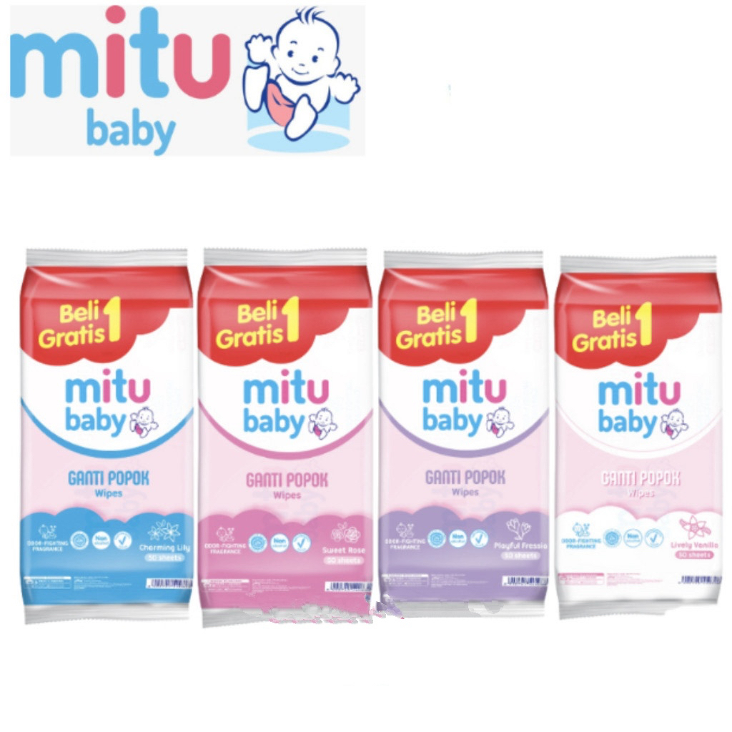Jual MITU Baby Tissue Basah Baby Wipes Ganti Popok Tisu Buy 1 Get 1 ...