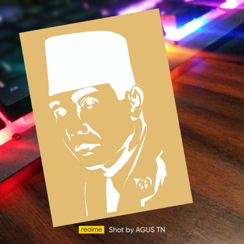 Jual STIKER SOEKARNO STIKER SILUET WAJAH SOEKARNO STICKER CUTTING ...