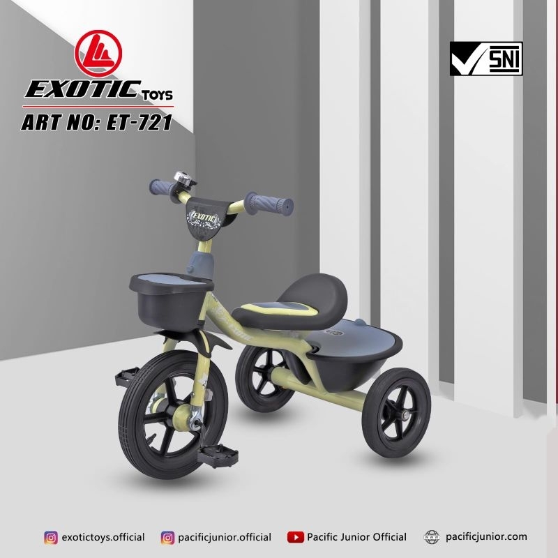 Jual SEPEDA ANAK RODA TIGA EXOTIC ET-721 BAN KARET | Shopee Indonesia