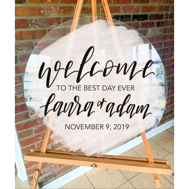 Jual MAGEESTIC Wedding Sign Ukuran 60x60cm | Bulat, Mewah, PaintedBack ...