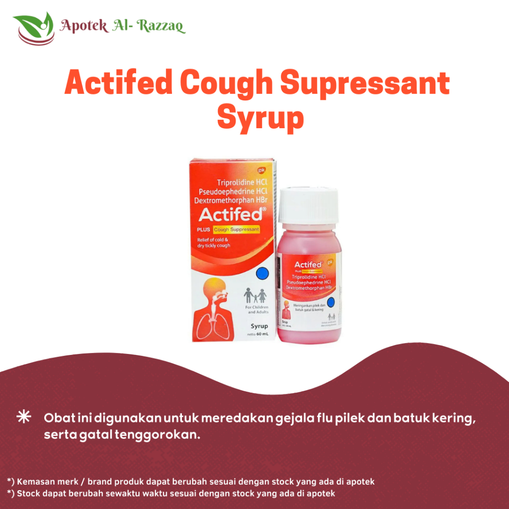 Jual Actifed Syrup Merah 60 ml - Pilek dan Batuk Kering | Shopee Indonesia