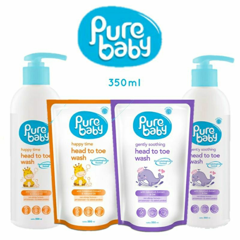 Jual Pure Baby Newborn Gently Soothing Baby Wash | Happy Time Head To Toe Wash 350ml With ...