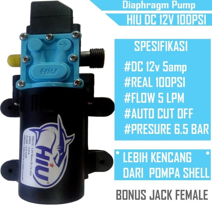 Jual POMPA DC 12v HIU 5 LPM 6.5 BAR otomatis cut off tekanan tinggi ...