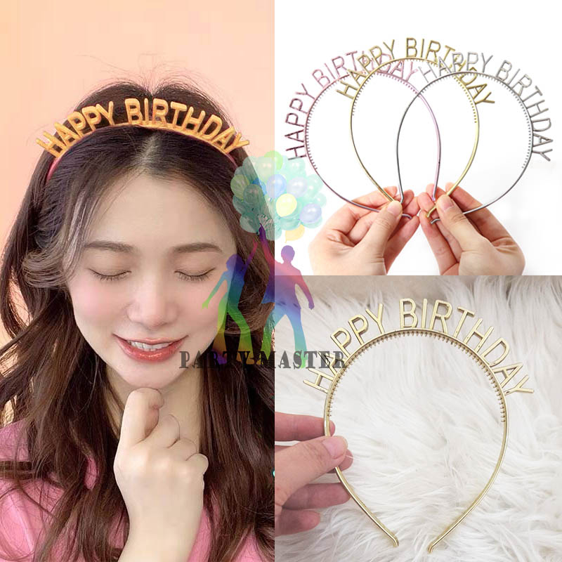 Jual Bando Happy Birthday Crown HBD Glossy Rose Gold | Shopee Indonesia