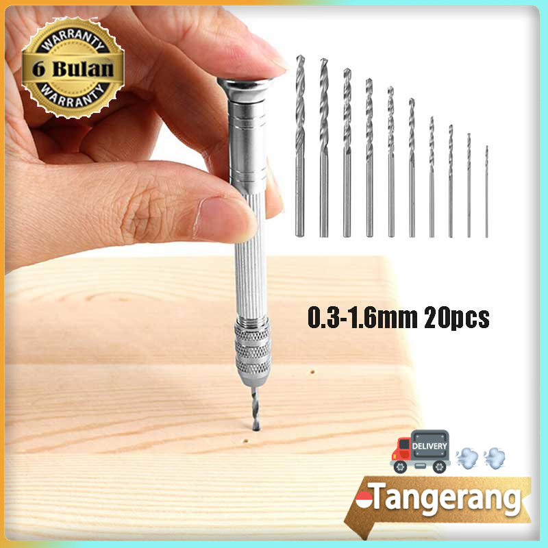 Jual Bor Manual Mini Mini Hand Drill Gagang+Mata Bor Rojok Spuyer 20set ...