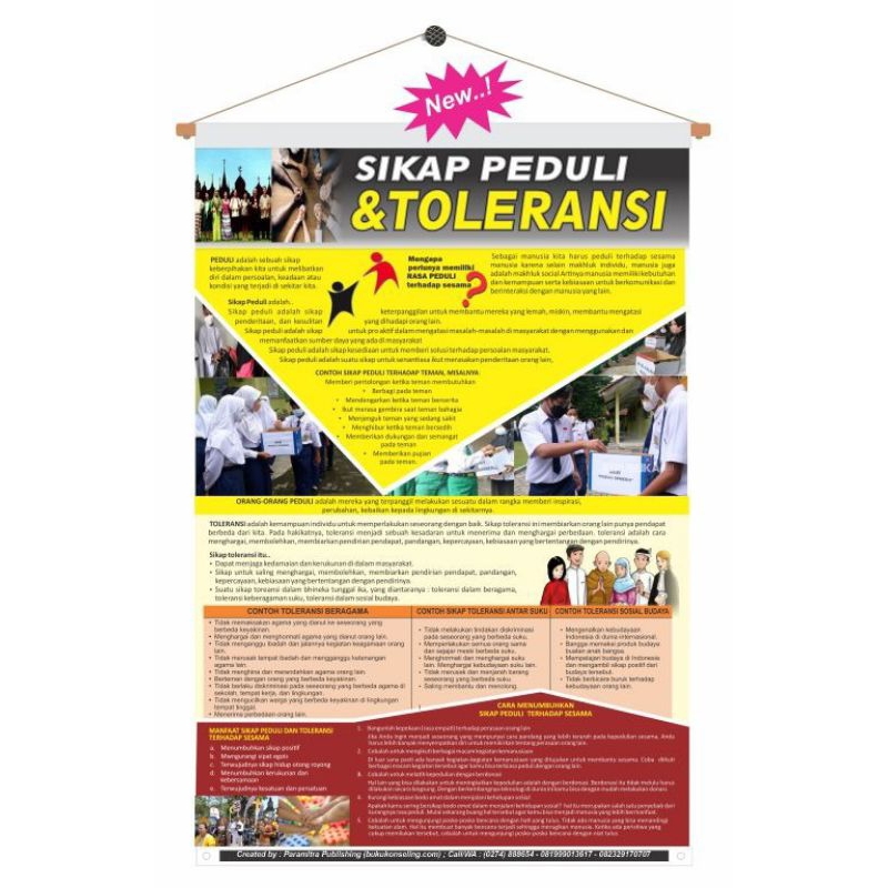 Jual Banner / poster sikap peduli dan toleransi | Shopee Indonesia