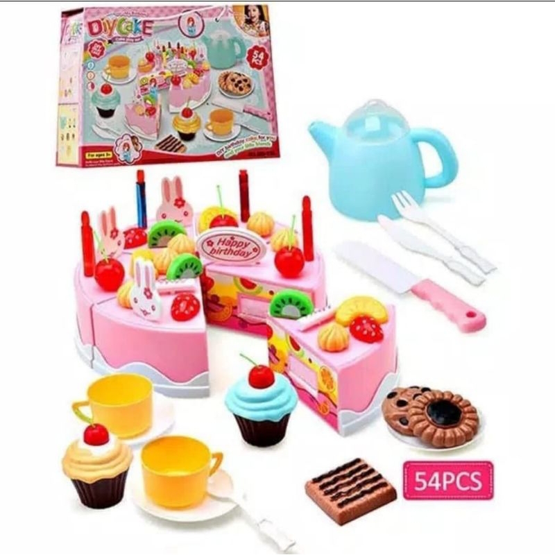 Jual mainan anak kue ulang tahun potong kue birthday diy cake | Shopee ...