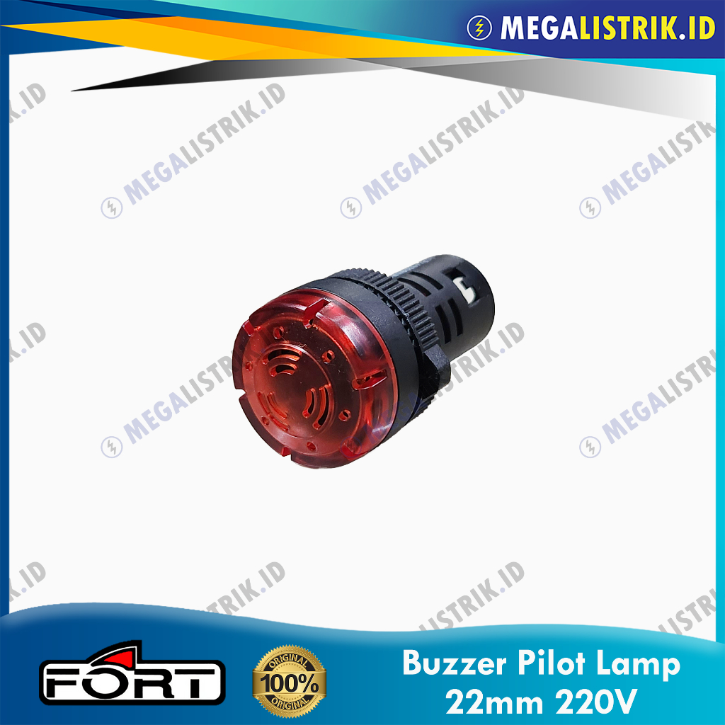 Jual FORT BUZZER PILOT LAMP 22MM 220V MERAH AD22-22MSD / BUZER MODEL ...