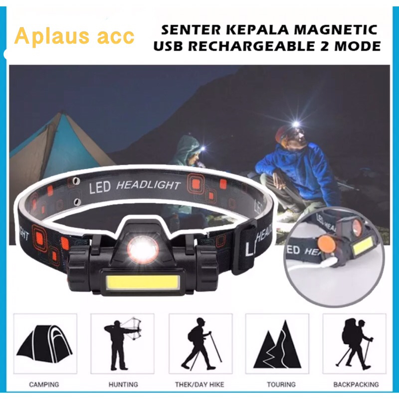 Jual Senter Kepala Mini COB XPE Headlamp Bisa Putar Copot Cas USB ...