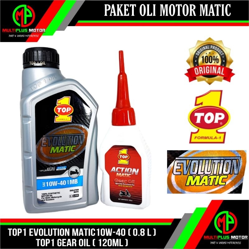 Jual Paket Oli mesin MATIC TOP 1 EVOLUTION MATIC SAE 10W-40 (0.8L ...