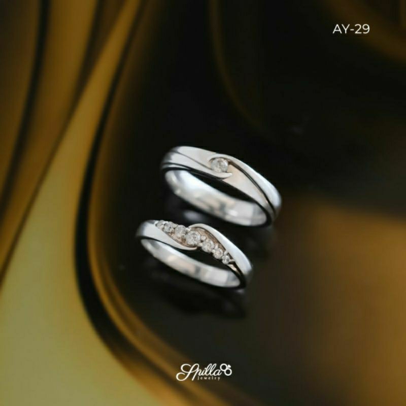Jual CINCIN PERAK CINCIN COUPLE AY-29 SILVER LAPIS RHODIUM BERGARANSI ...