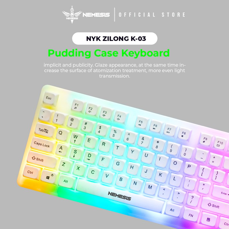 Jual NYK Keyboard Gaming Pudding RGB Zilong K03 | Shopee Indonesia