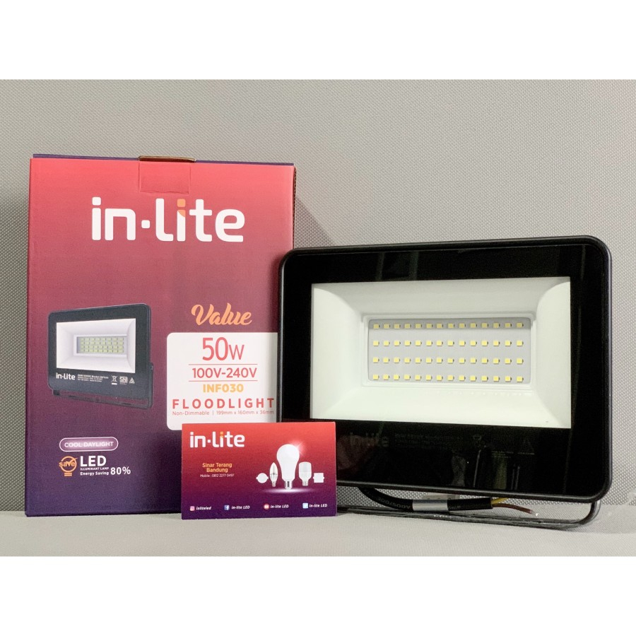 Jual LAMPU SOROT FLOODLIGHT LED INLITE VALUE 50W 50 WATT - INF030 | Shopee Indonesia