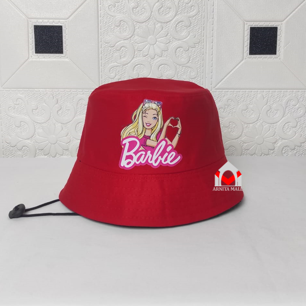 Jual Topi anak perempuan motif barbie Topi bucket anak perempuan ...