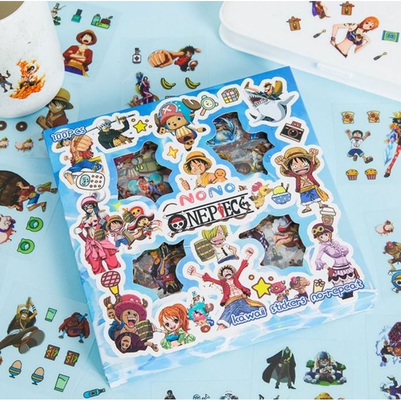 Jual Stiker Sticker Anak Anak Viral Nono Motif One Piece Isi 100 Pcs ...