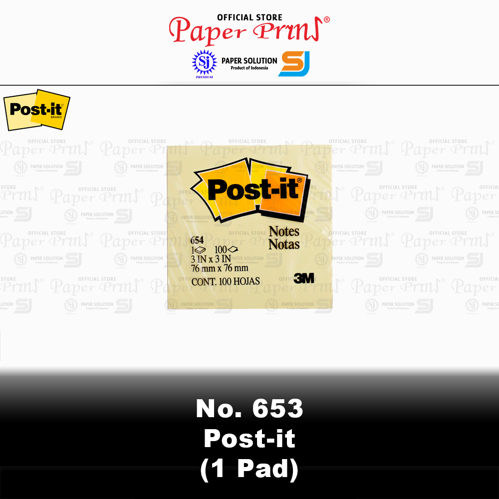 Jual Memo Sticky Note Post it 3M No. 654 - 1 Pad | Shopee Indonesia