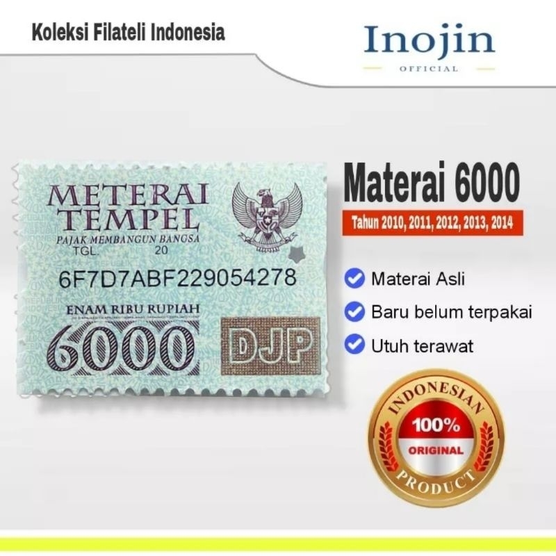 Jual MATERAI 6000 DAN 3000 TAHUN 2000 SAMPAI 2021 PERANGKO MATRAI ...