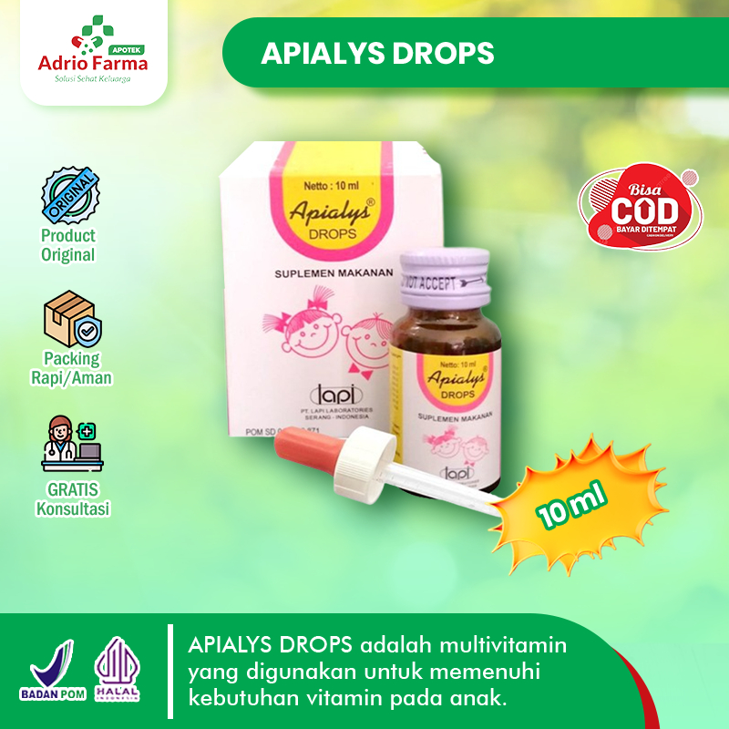 Jual [PAKET 2 PCS] APIALYS - DROPS Botol @ 10ml - SUPLEMEN KESEHATAN ...