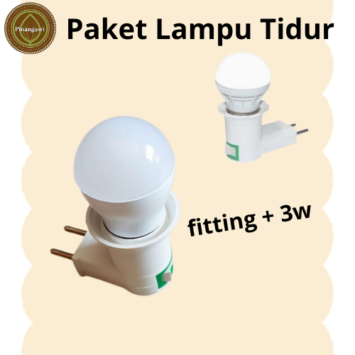 Jual Paket Lampu Tidur Lengkap 3 watt + Fitting Colok On/OFF - Lampu ...