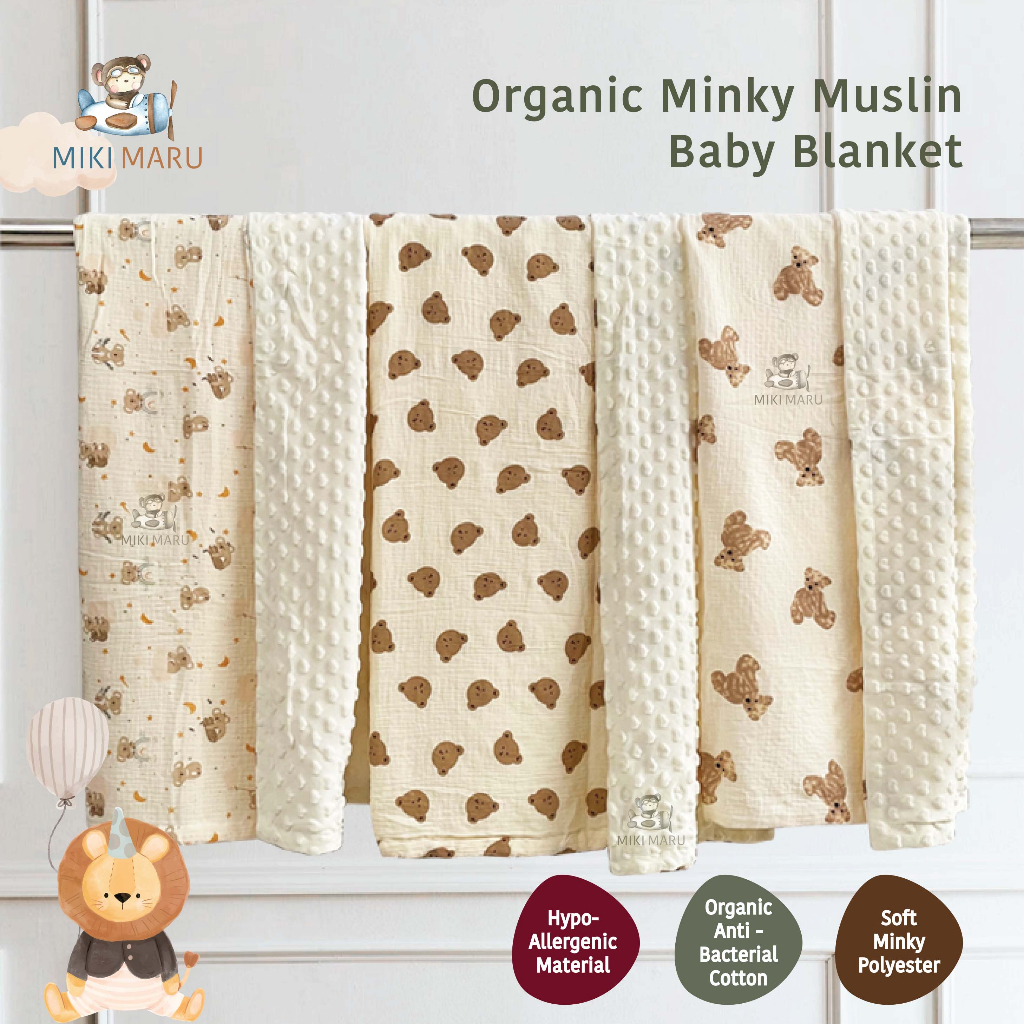 Jual Mikimaru Selimut Bayi Lembut Halus | Baby Blanket Minky Muslin ...