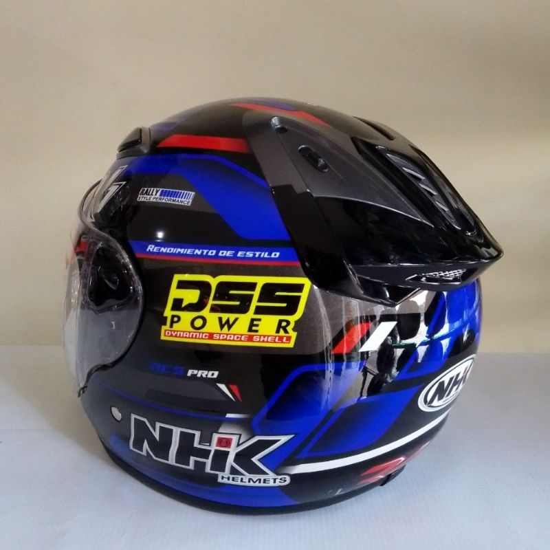 Jual HELM NHK R6 Rally (black blue gloss) | Shopee Indonesia