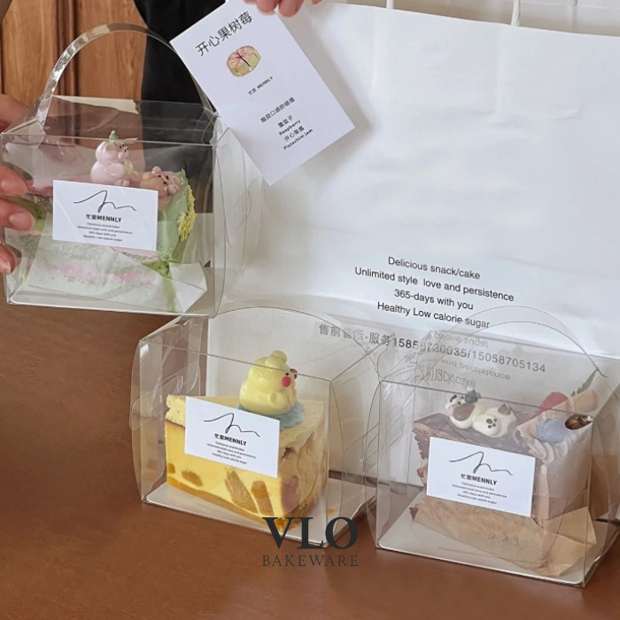 Jual Kotak kue mika tart mini | slice cake | korean cake box mini [1 ...