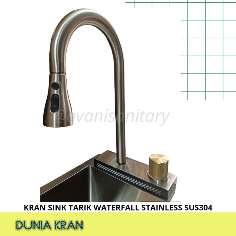 Jual KRAN SINK TARIK PANAS DINGIN KRAN SINK WATERFALL STAINLESS SUS304 ...