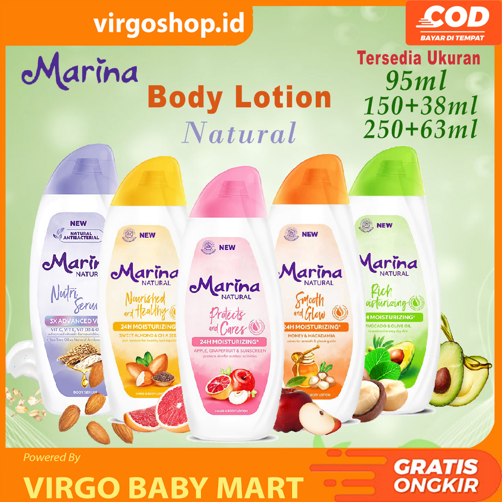 Jual Marina Hand & Body Lotion Natural Antibacterial Losion Pelembab ...