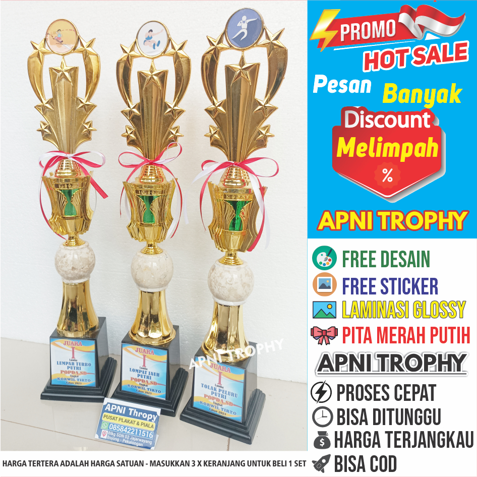 Jual Duplikat Piala Marmer Set 1 2 3 Trophy Juara Kelas Free Desain ...