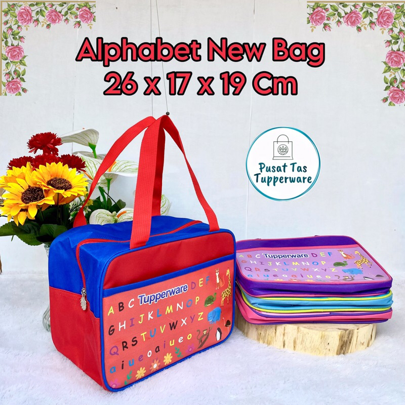 Jual Tas Bekal Alphabet New Tupperware(Zipper Bunga Es) | Shopee Indonesia