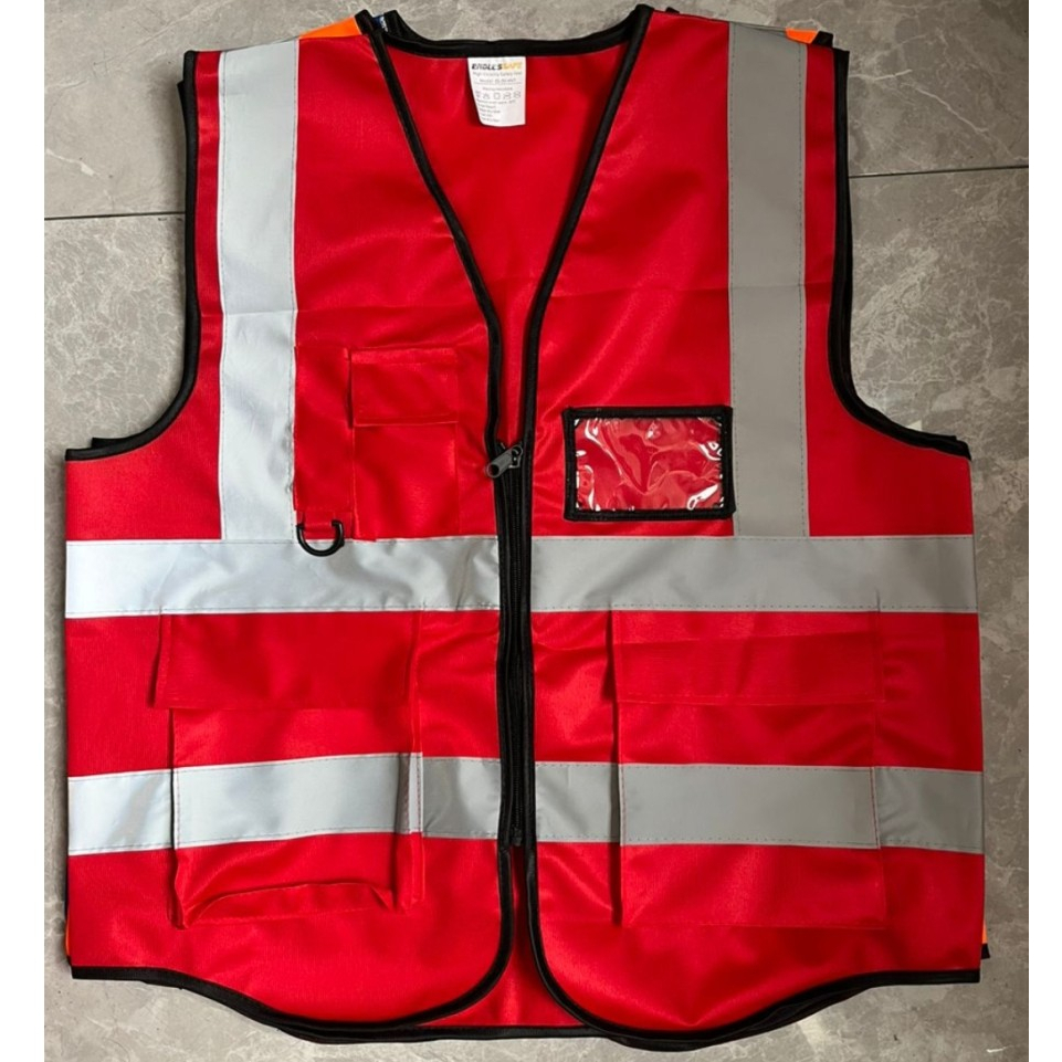 Jual Rompi Safety Bahan Drill Resleting - Safety Work Vest With Zipper ...