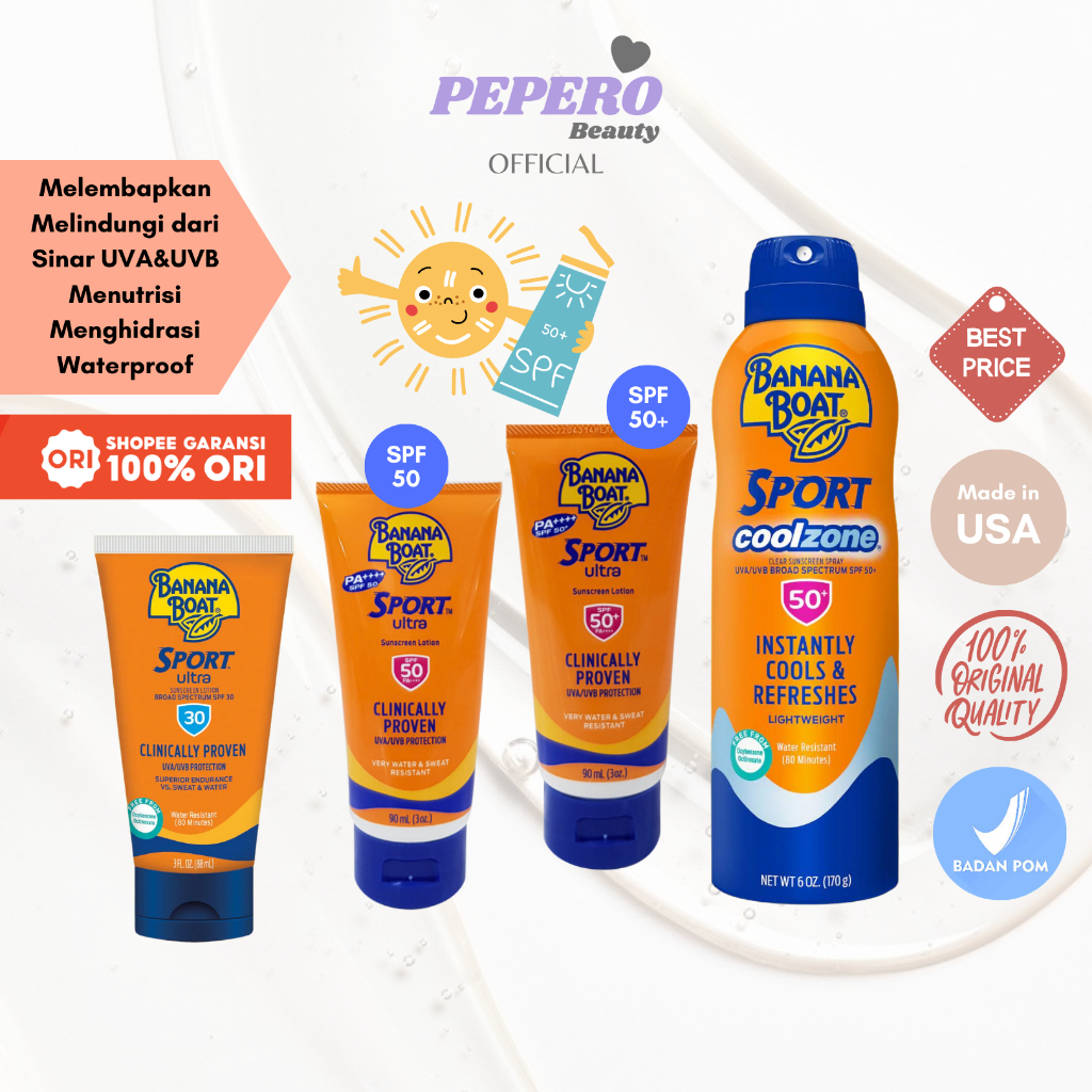 Jual BANANA BOAT Sunscreen / Sunblock SPF 50 PA++++ - Ultramist Sport Coolzone Spray 170g ...