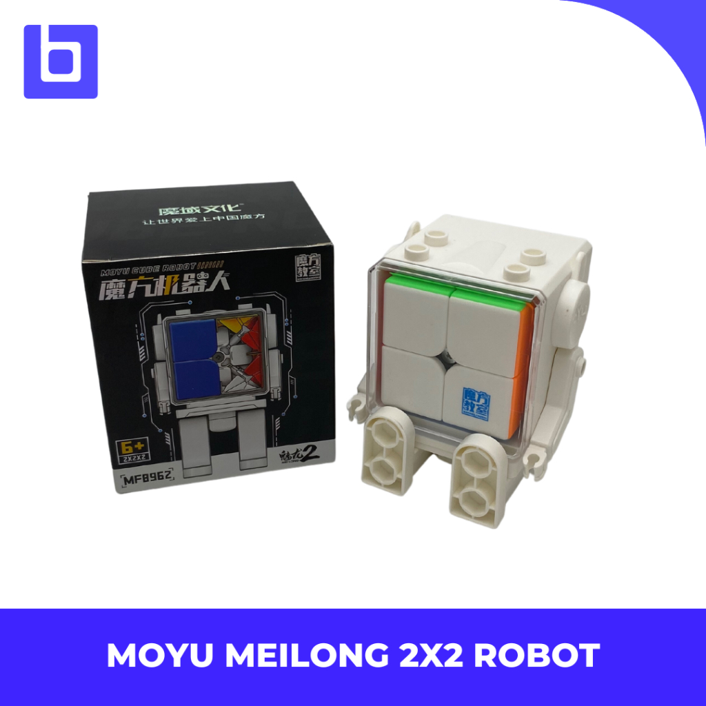 Jual Cube 2x2 Moyu Meilong 2023 + Robot Case 2x2 Warna Stickerless | Shopee Indonesia
