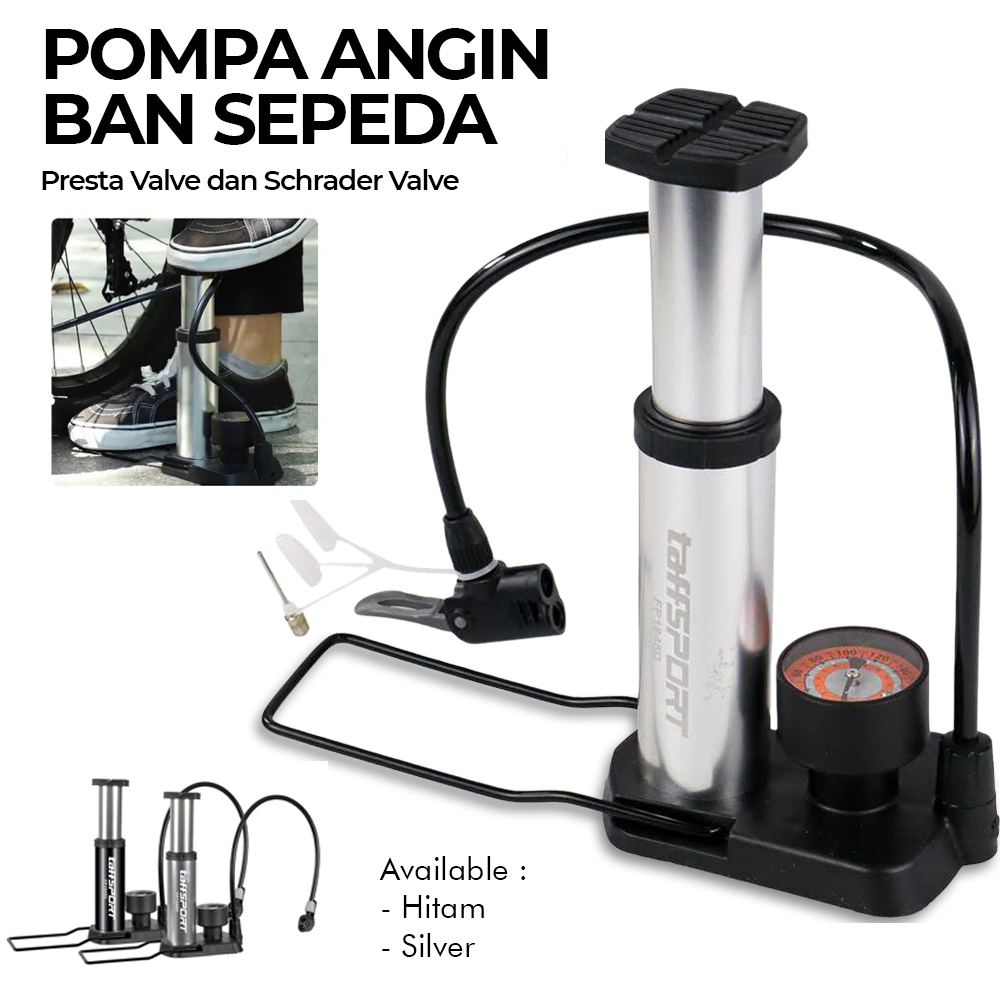 Jual Pompa Ban Sepeda Mini Manual Bike Foot Pump 160 PSI Kompa Angin ...