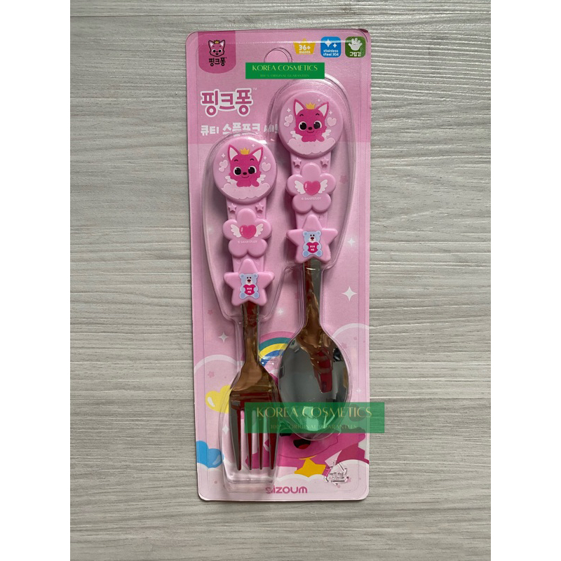 Jual Pinkfong Baby Shark Spoon and Fork Set Star Spans Edition / Sendok ...
