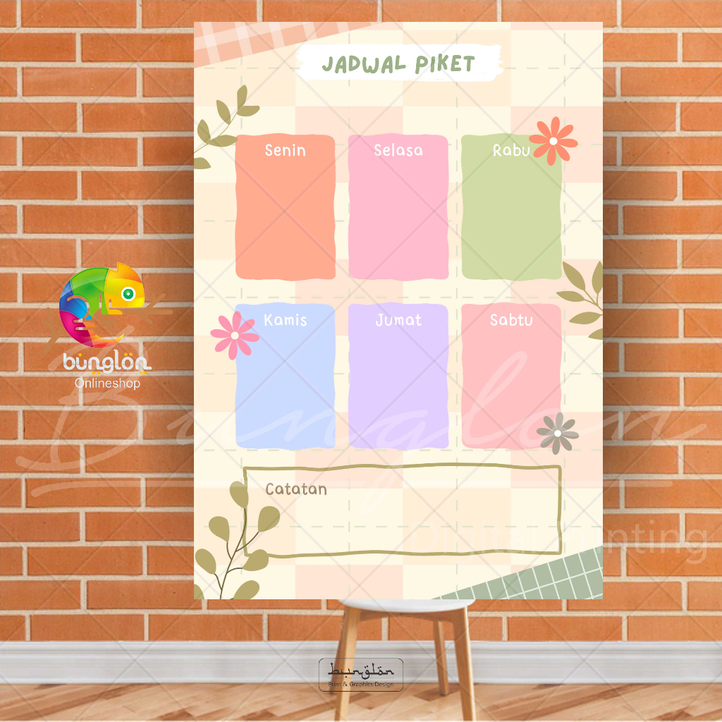 Jual Poster Edukasi Jadwal Piket Model E | Shopee Indonesia