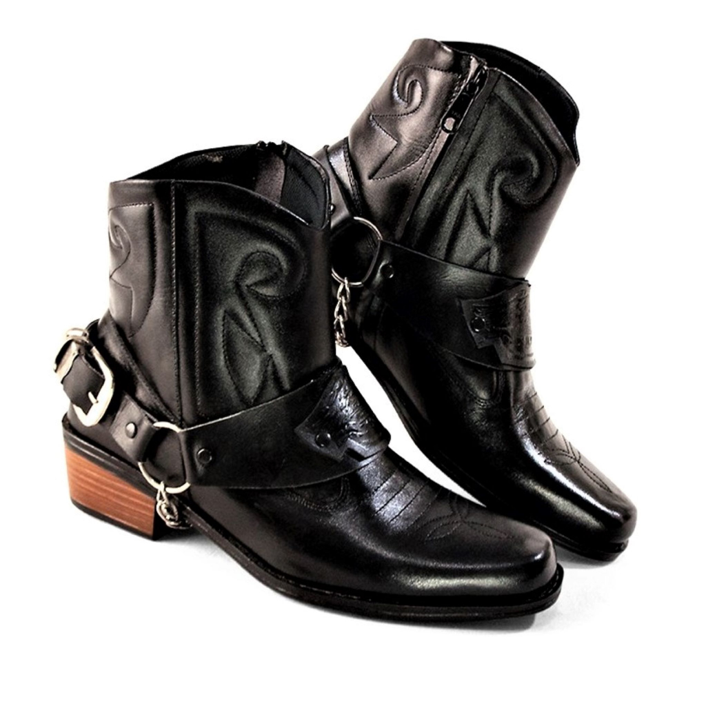 Jual Sepatu Jungle Boots Jenggel Cowboy Kulit Asli Sepatu Boots Bikers ...