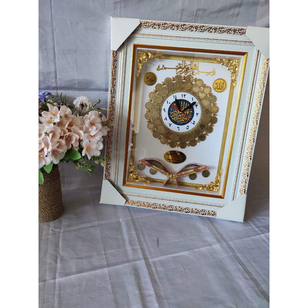 Jual mahar koin gold jam dinding 40cmx50cm | Shopee Indonesia