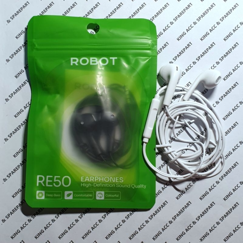 Jual ROBOT RE50 EARPHONE WIRED HEADSET IN EAR DEEP BASS HIGH DEFINITION ...