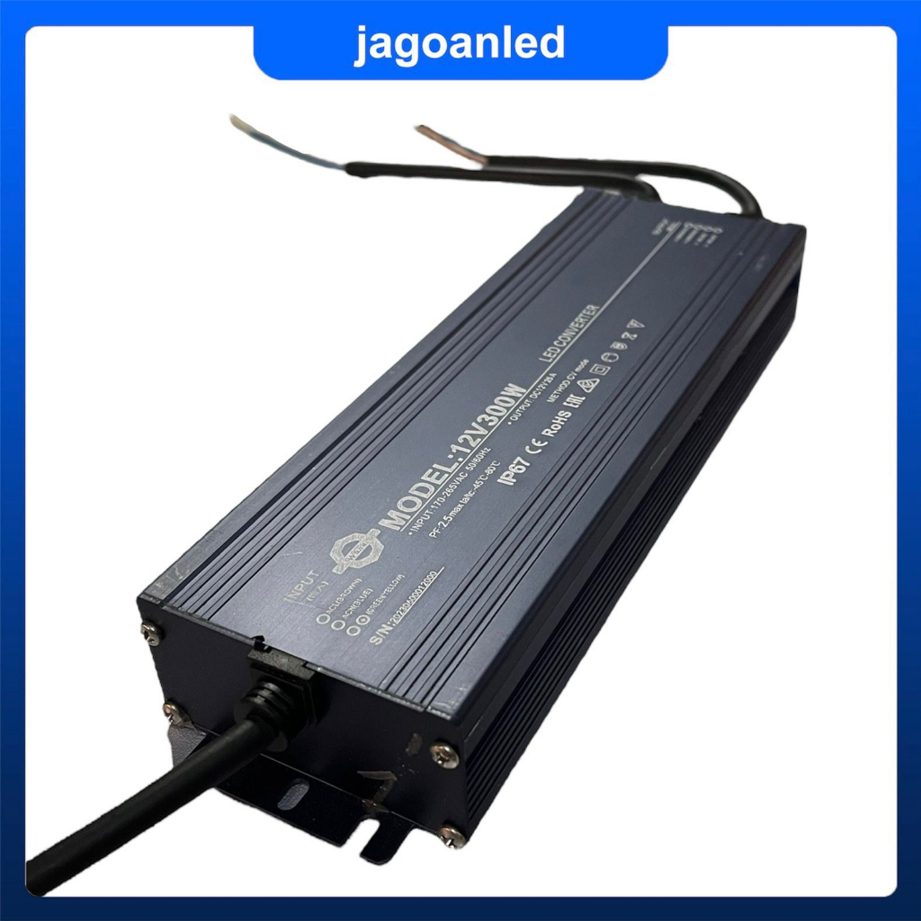 Jual Adaptor LED 12V 25A Waterproof Power Supply Trafo Outdoor 300W ...