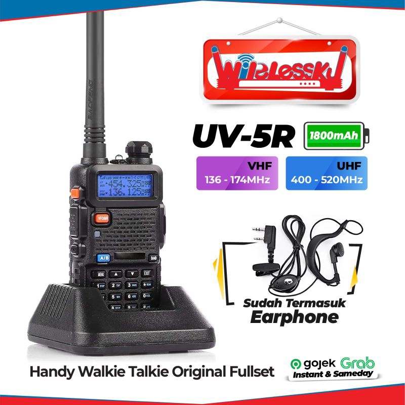 Jual Walkie Talkie HT Handy Talkie UV5R/UV-5R Radio HT Komunikasi - Hitam | Shopee Indonesia